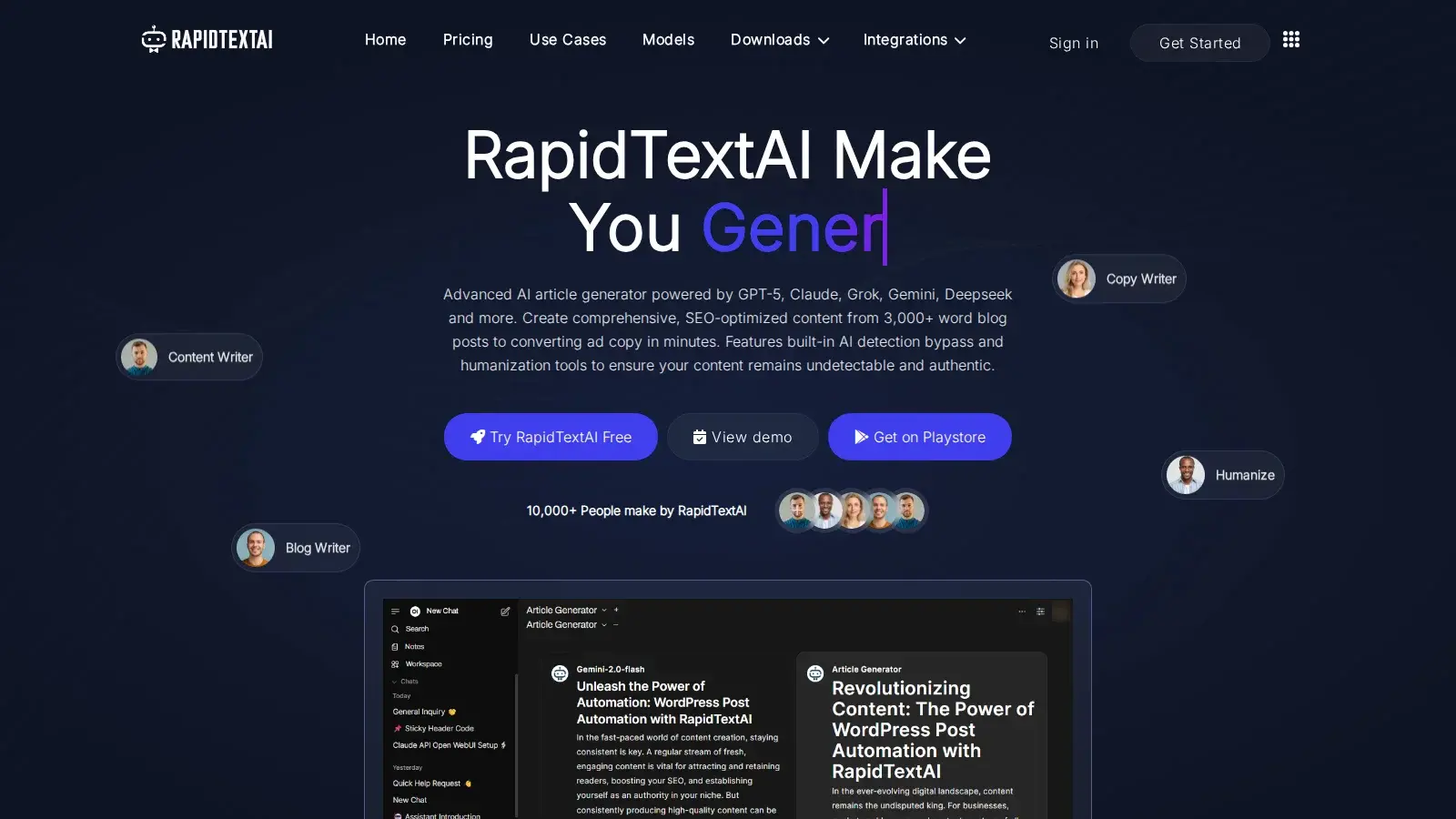 RapidTextAI: Content Generation AI Tool | Awesome AI Tools