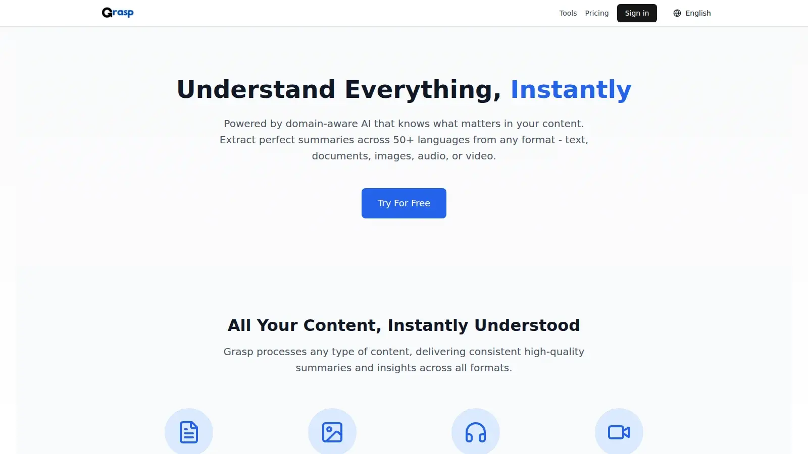 GRASP.info: Content Generation AI Tool | Awesome AI Tools