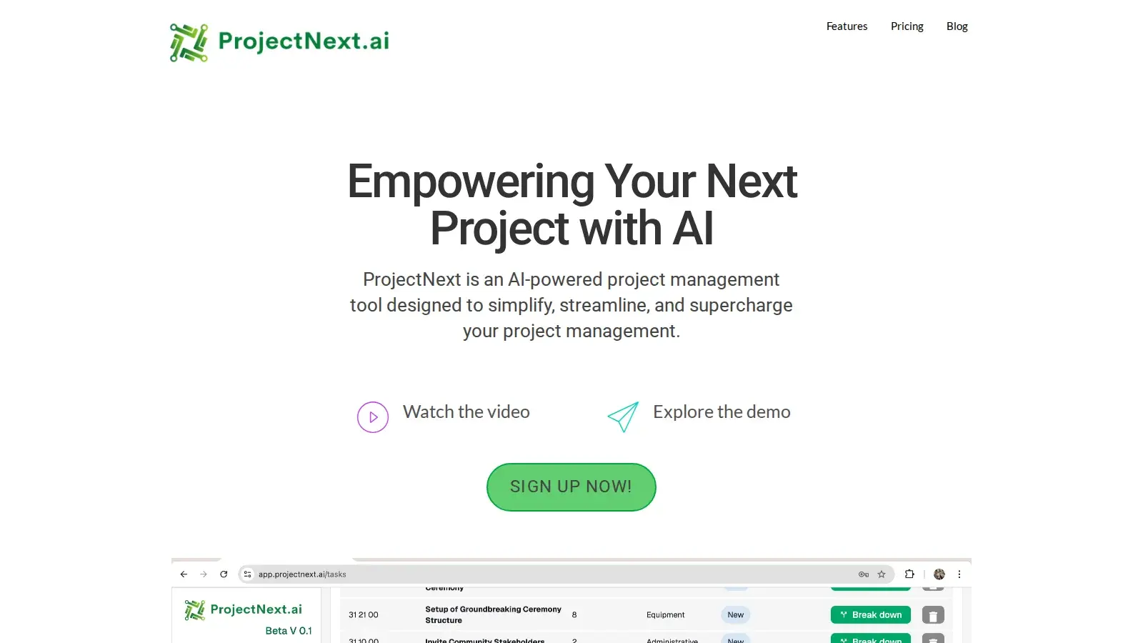 ProjectNext: Content Generation AI Tool | Awesome AI Tools