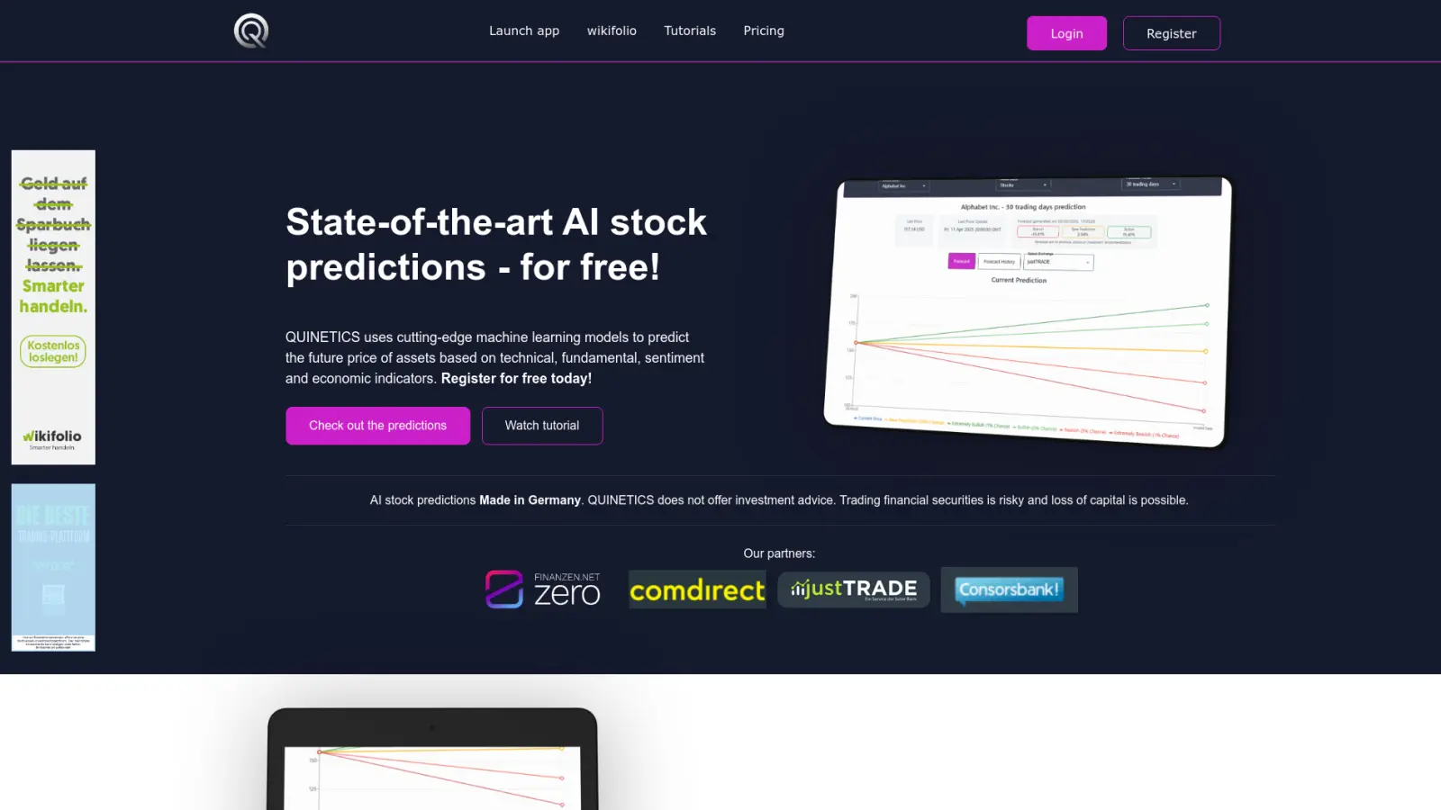 QUINETICS Stock Predictions: Analytics, Financial Technology AI Tool | Awesome AI Tools