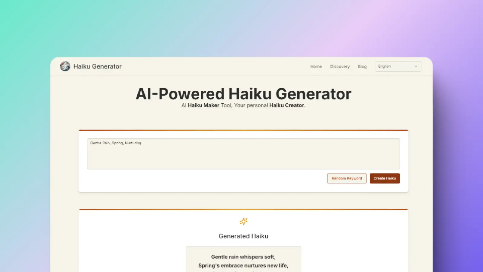 AI Haiku Generator: AI Prompts, Content Generation AI Tool | Awesome AI ...