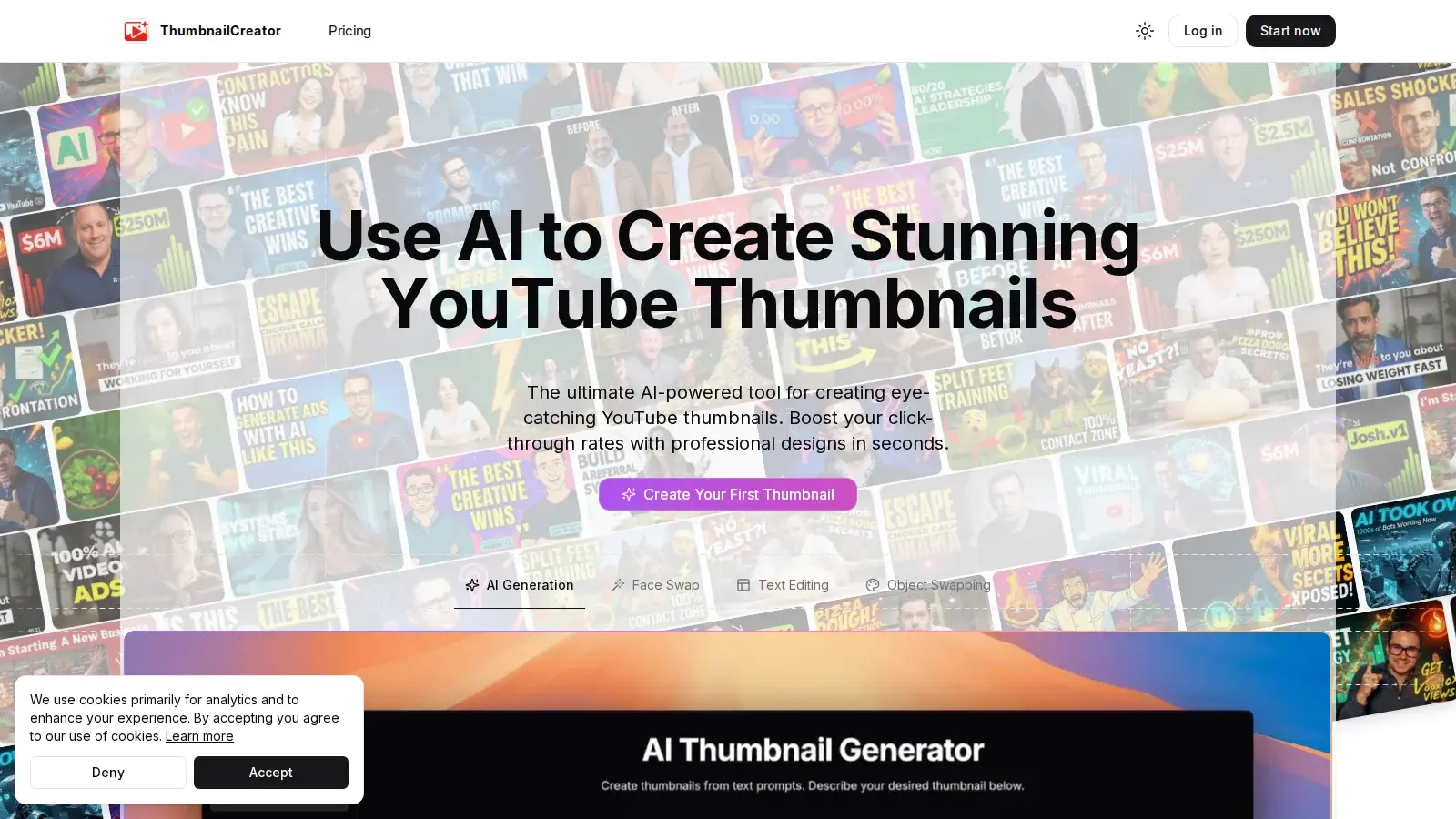 AI YouTube Thumbnail Generator: Content Generation, Image Diffusion AI ...